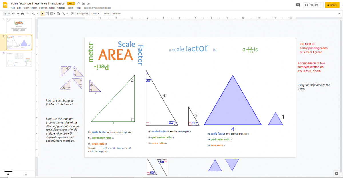 scale factor perimeter area Google Slides image – Systry